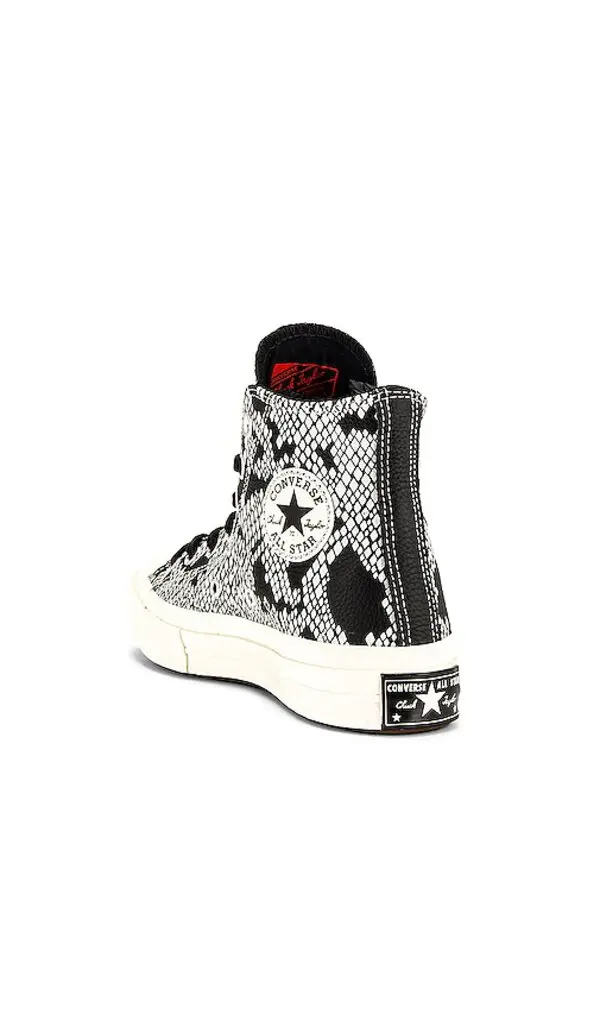 Converse Chuck 70 Leather Snake Print Sneaker In Egret & Black